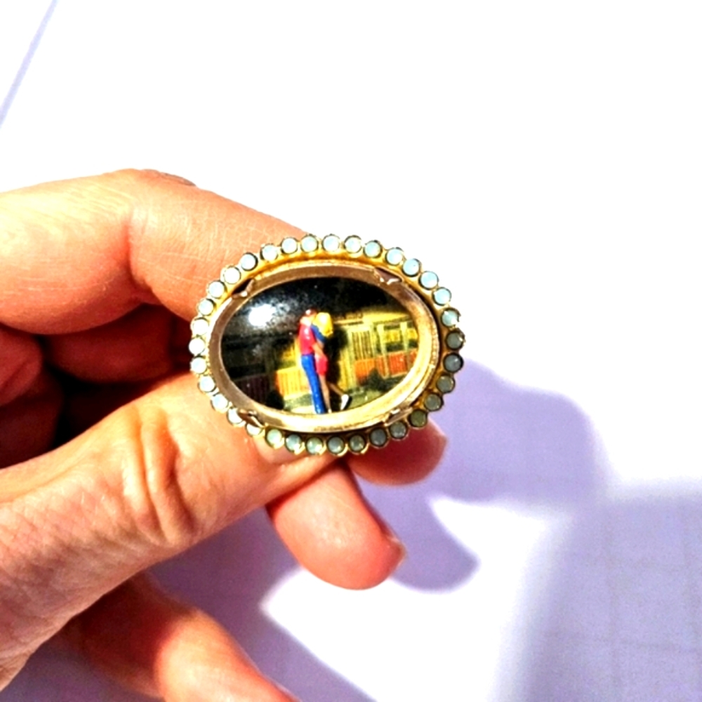 Shadow Box Couple Ring - Gem